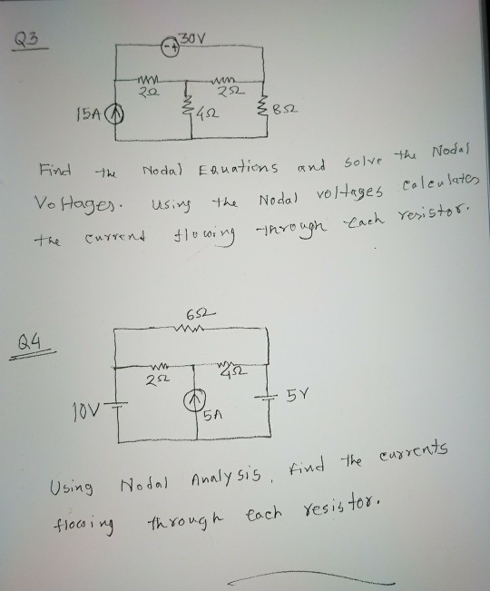 Solved QI Find the Noda] er na tron s and Solve node Vo tage | Chegg.com