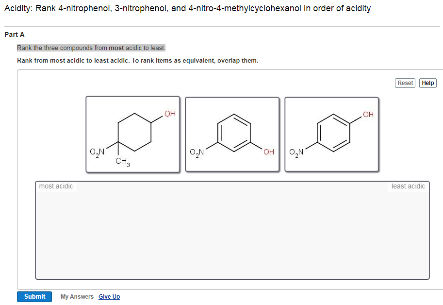 Solved Acidity: Rank 4-nitrophenol, 3-nitrophenol, and | Chegg.com