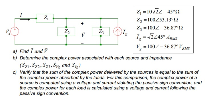 Solved Find and Determine the complex power associated | Chegg.com