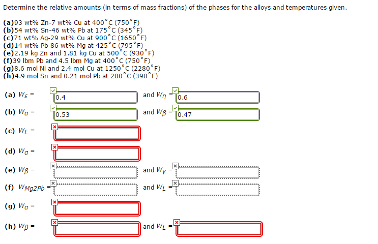 Solved Determine the relative amounts (in terms of mass | Chegg.com