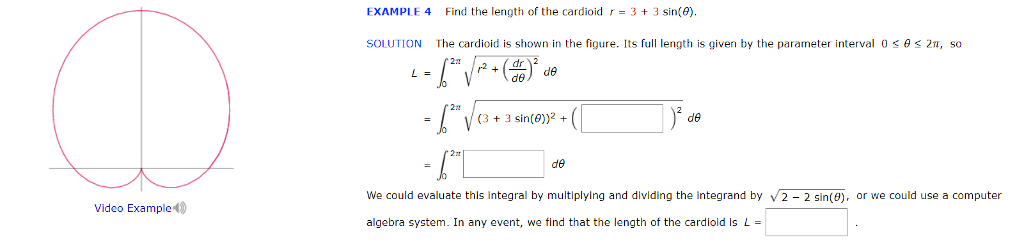Solved EXAMPLE 4 Find the length of the cardioid r 3 + 3 | Chegg.com