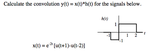 Solved Calculate the convolution y(t) = x(t)*h(t) for the | Chegg.com