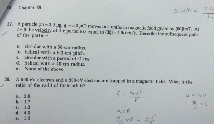 Solved A particle (m = 3.0 mu g, q = 5.0 mu C) moves in a | Chegg.com