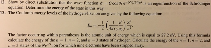 Solved Show by direct substitution that the wave function = | Chegg.com