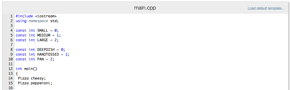 Solved Define a class called Pzza that has member variables | Chegg.com