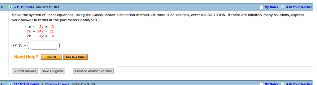 Solved Solve The System Of Linear Equations Using The
