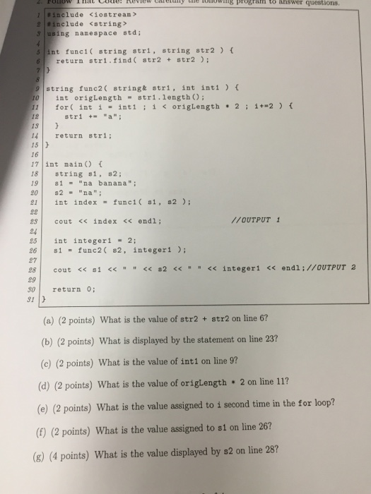 Solved include iostream include string using namespae std; | Chegg.com