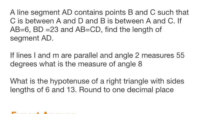 Solved A line segment AD contains points B and C such that C | Chegg.com