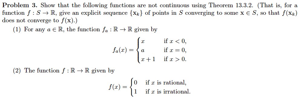 Solved Problem 3. Show that the following functions are not | Chegg.com