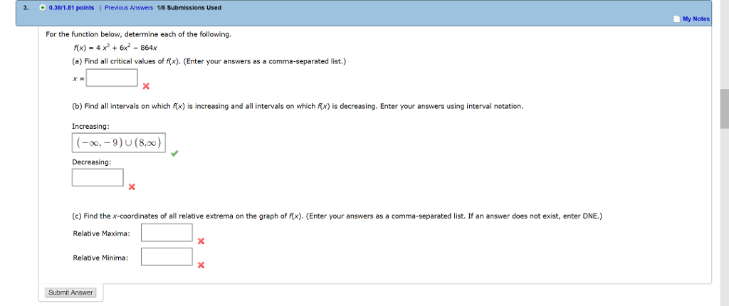 Solved 3. 0.36/1.81 points | Previous Answers 1/6 | Chegg.com