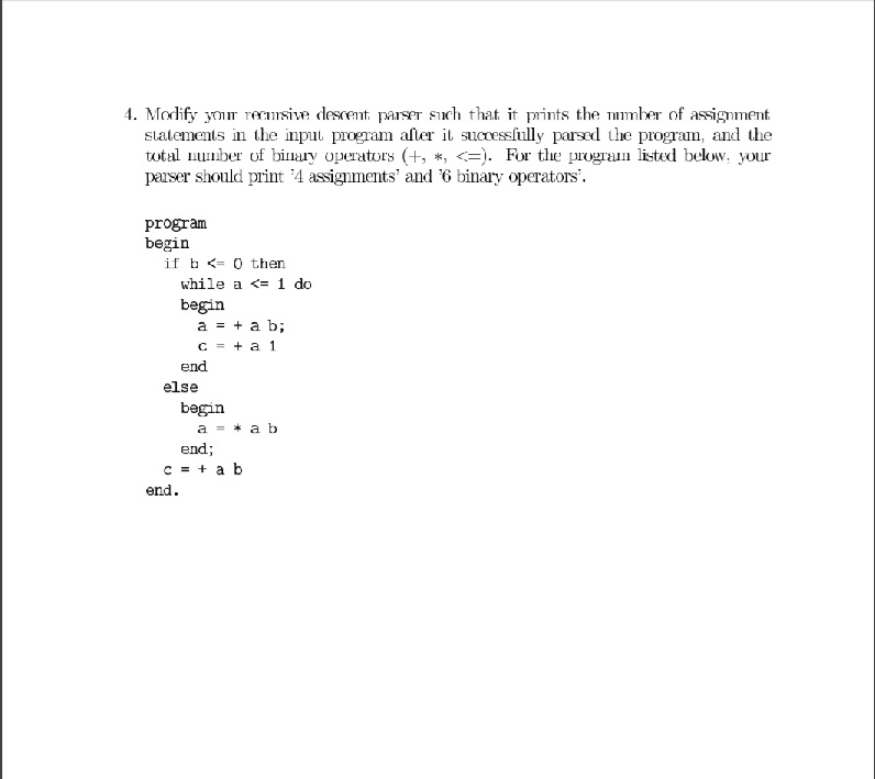 Solved 1 Problem LL(1) Grarnrnars and Recursive Descent | Chegg.com