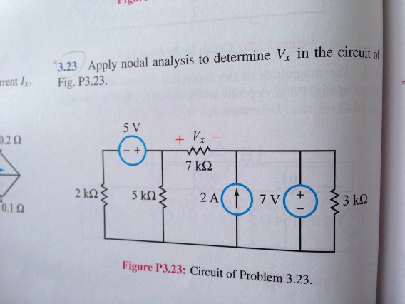 Solved Apply nodal analysis to determine Vx in the circuit | Chegg.com