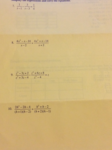 Solved Simplify expressions and solve me equations. 1 / t - | Chegg.com