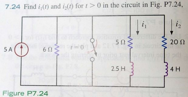 Solved Find i_l (t) and i_2 (t) for t > 0 in the circuit in | Chegg.com