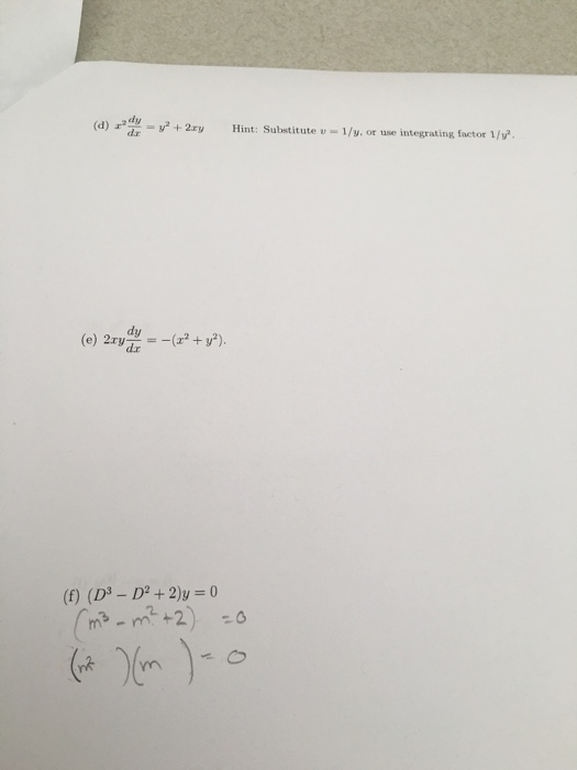 Solved X^2 dy/dx = y^2 + 2xy 2xy dy/dx = - (x^2 + y^2). | Chegg.com