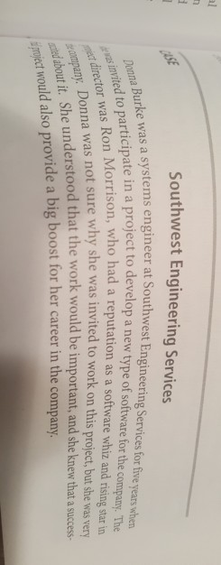 Solved Southwest Engineering Services stems engineer at | Chegg.com