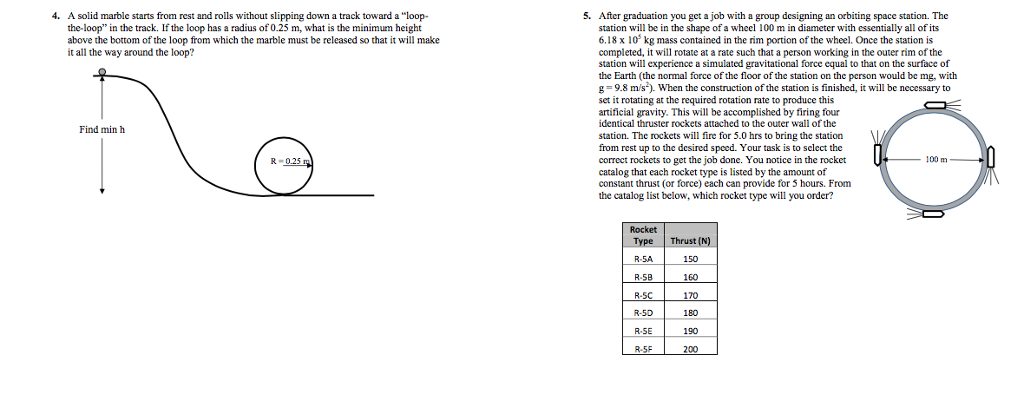Solved 4. A solid marble starts from rest and rolls without | Chegg.com