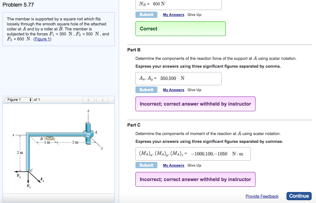 Solved Problem 5.77 NB600 N Submit My Answers Give Up The | Chegg.com