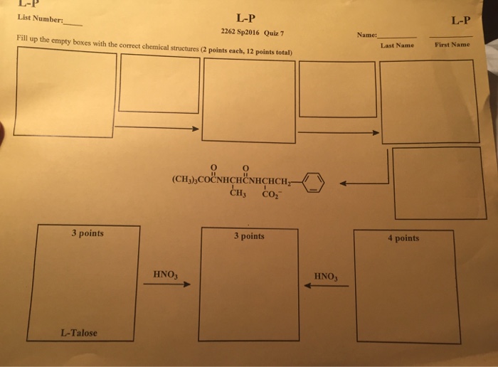 Solved Fill up the empty boxes With the correct chemical | Chegg.com
