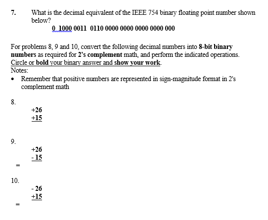 Solved What is the decimal equivalent of the IEEE 754 binary | Chegg.com
