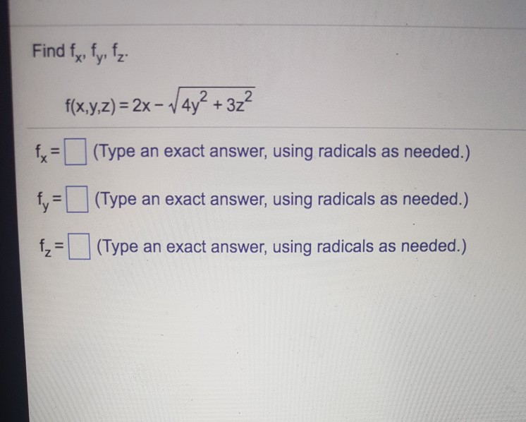 Solved Find F Fy Fz F X Y Z 2x 14y2 3z2 Fx Type