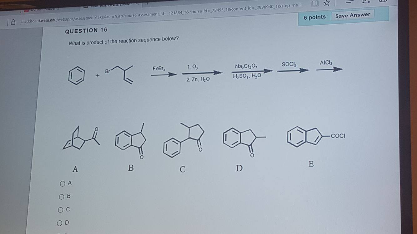Solved What Is Product Of The Reaction Sequence Below Chegg