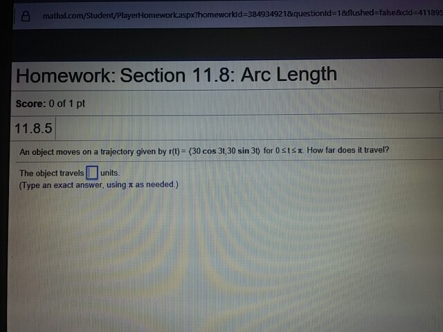 Solved An object moves on a trajectory given by r(t)