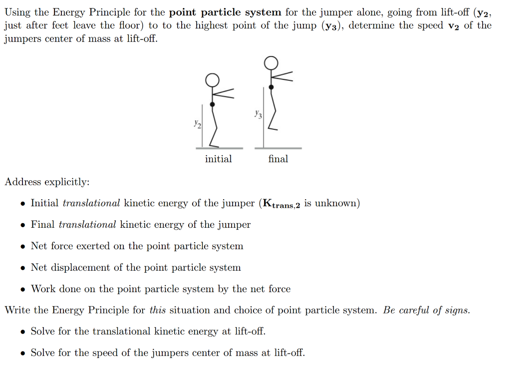 Solved Using the Energy Principle for the point particle | Chegg.com
