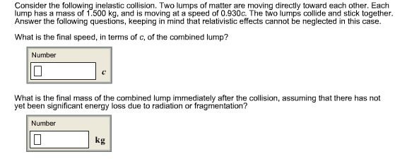 Solved Consider the following inelastic collision. Two lumps | Chegg.com
