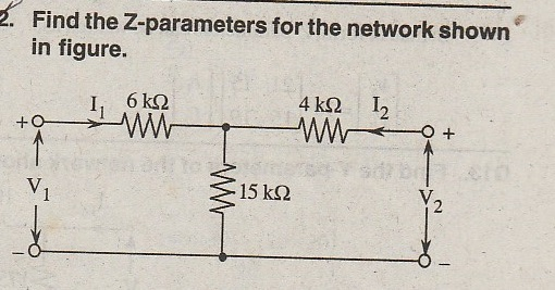 Solved Find the Z-parameters for the network shown in | Chegg.com