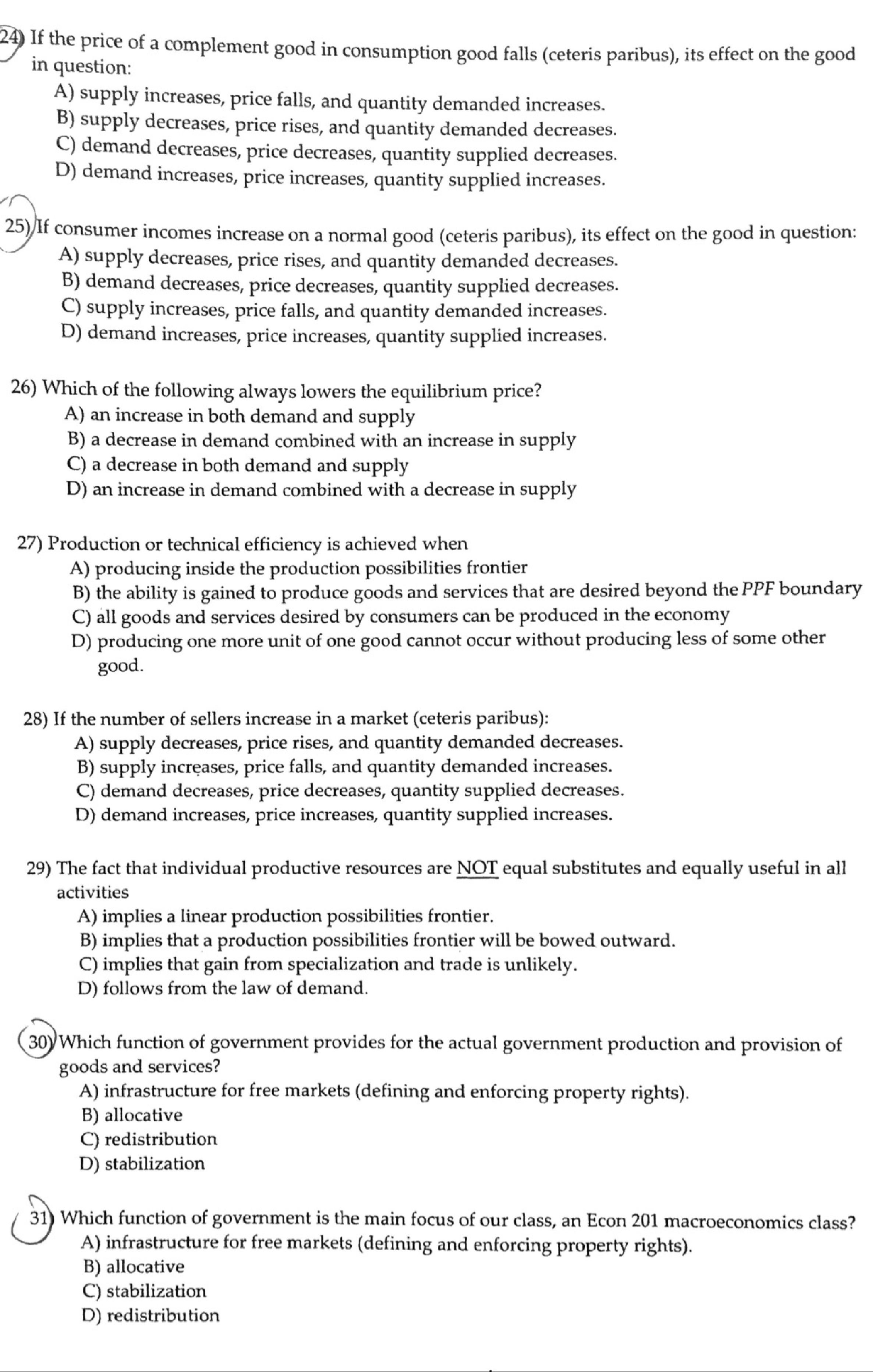 Solved If the price of a complement good in consumption good | Chegg.com