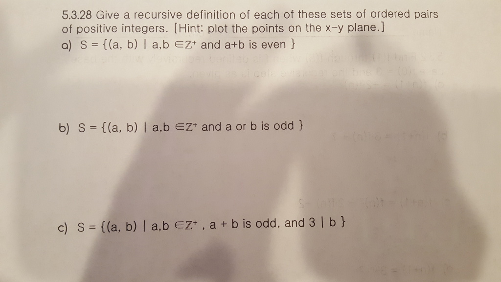 Solved Give A Recursive Definition Of Each Of These Sets Of
