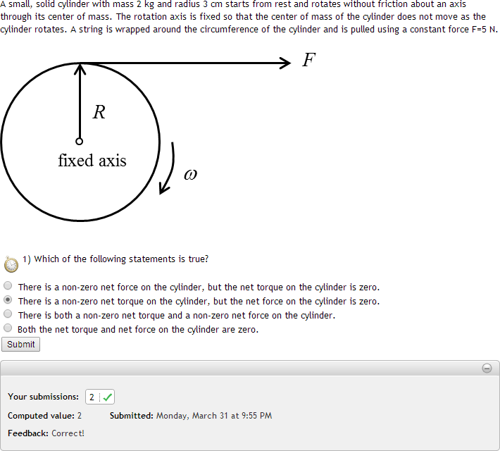 Solved I only see one force so I figure it should be a | Chegg.com