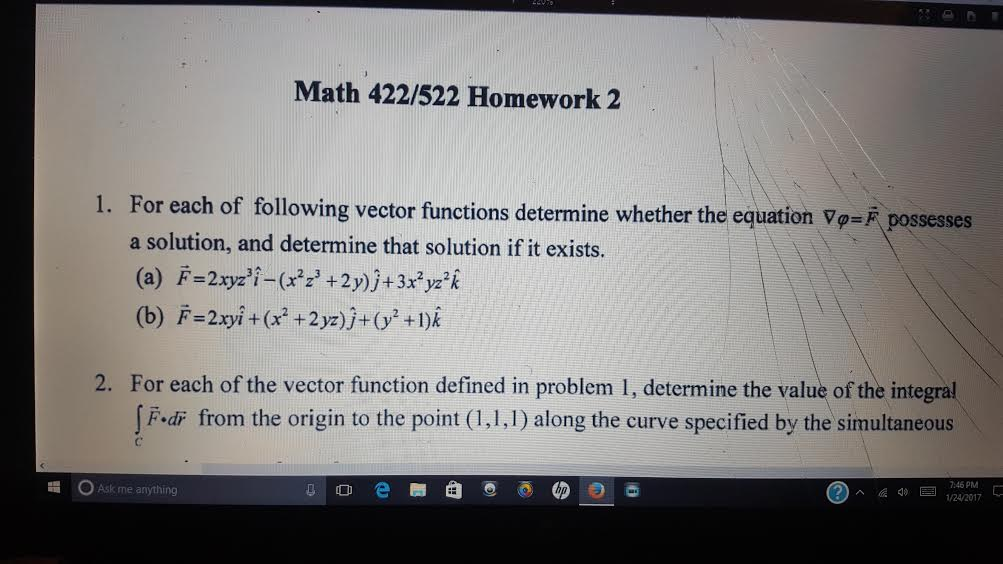 Solved For Each Of Following Vector Functions Determine