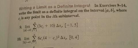 Solved writing a Limit as a Definite Integral In Exercises | Chegg.com