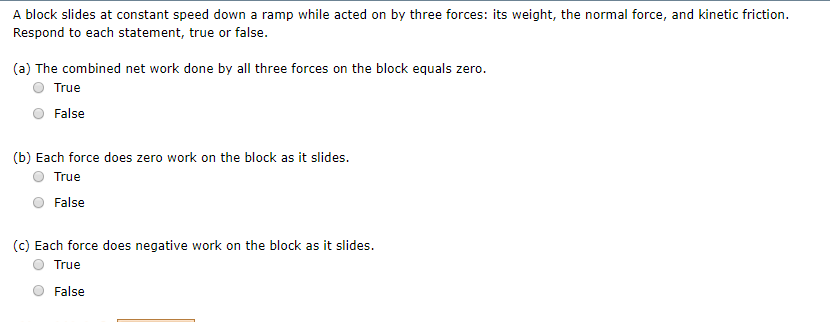 Solved A block slides at constant speed down a ramp while | Chegg.com