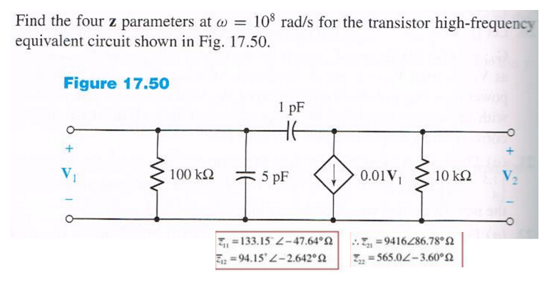 Solved Find the four z parameters. The correct answers | Chegg.com