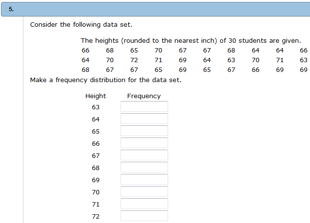 Solved Consider the following data set. The heights | Chegg.com