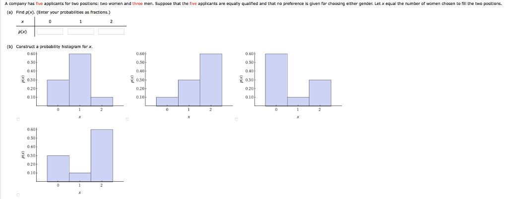 Solved A company has five applicants for two positions: two | Chegg.com