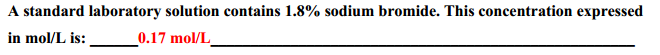 Solved A standard laboratory solution contains 1.8% sodium | Chegg.com