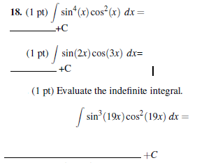 Solved Integral sin^4(x)cos^2(x) dx = + C integral | Chegg.com