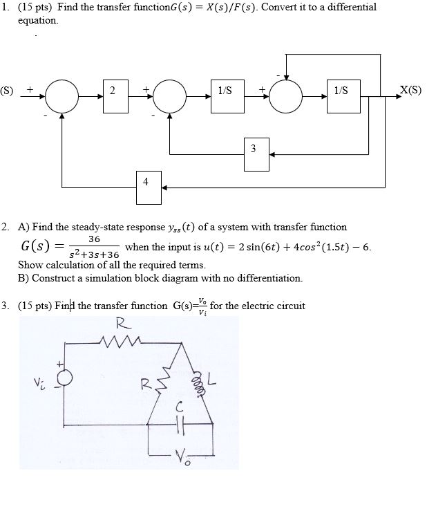 Solved Find the transfer function G(s) = X(s)/F(s). Convert | Chegg.com Solved Find the transfer function G(s) = X(s)/F(s). Convert | Chegg.com