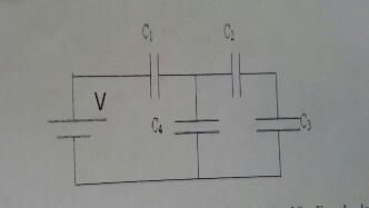 Solved If V=12 V, C1=470 muF, C2 =330 muF, C3 =100 muF, and | Chegg.com