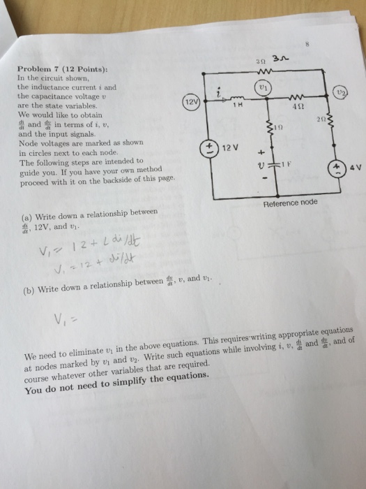 Solved Problem 7 (12 Points): In the circuit shown, the | Chegg.com