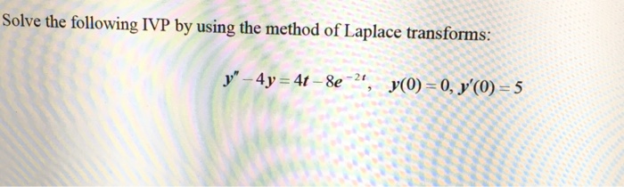 Solved Solve the following IVP by using the method of | Chegg.com