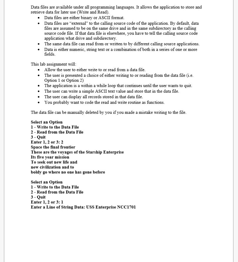 Solved Data files are available under all programming | Chegg.com