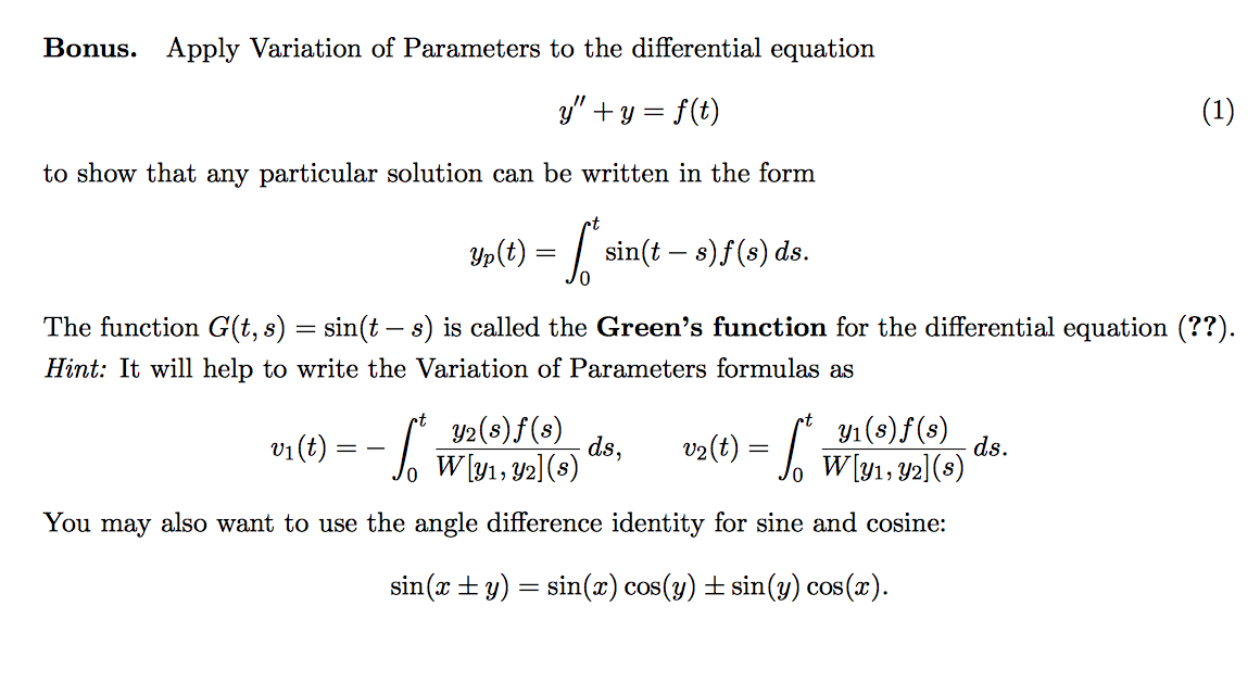 Variation Of Parameters