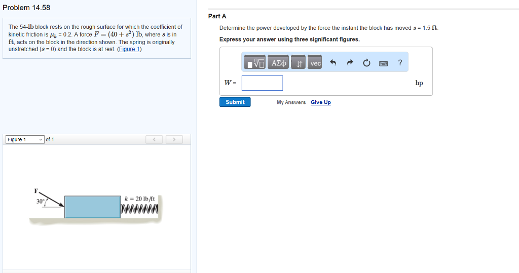 Solved The 54-lb block rests on the rough surface for which | Chegg.com