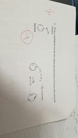 Solved Write a mechanism for the free radical polymerization | Chegg.com