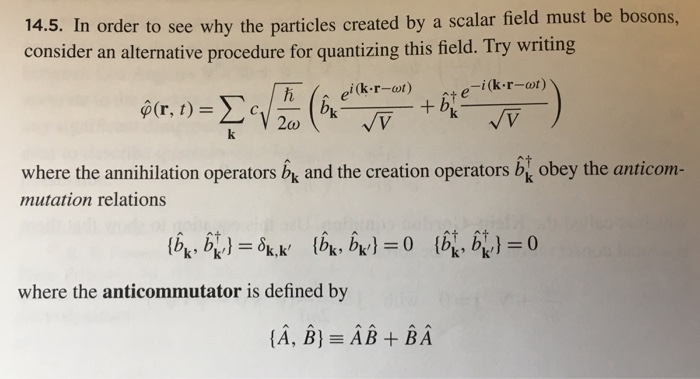 Solved 14.5. In order to see why the particles created by a | Chegg.com